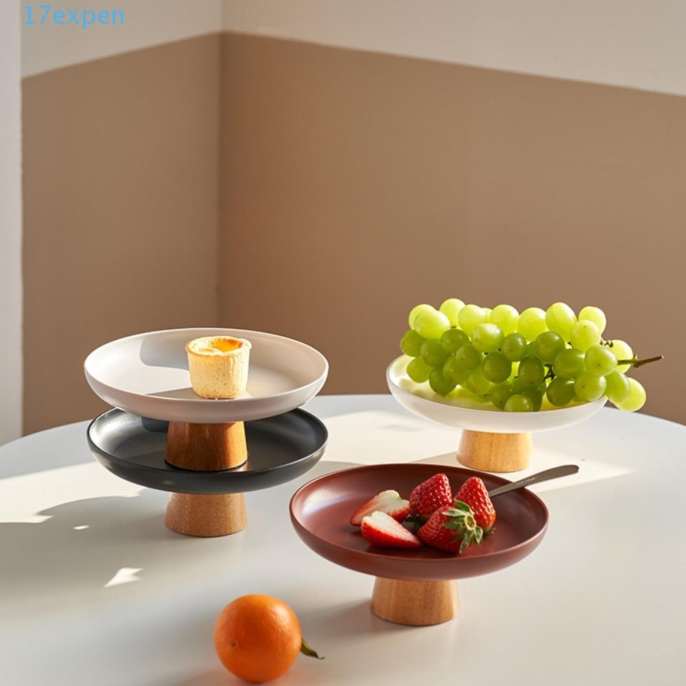 EXPEN High Stand Cake Plate, Plastic Nordic Style Dessert Display Plate ...
