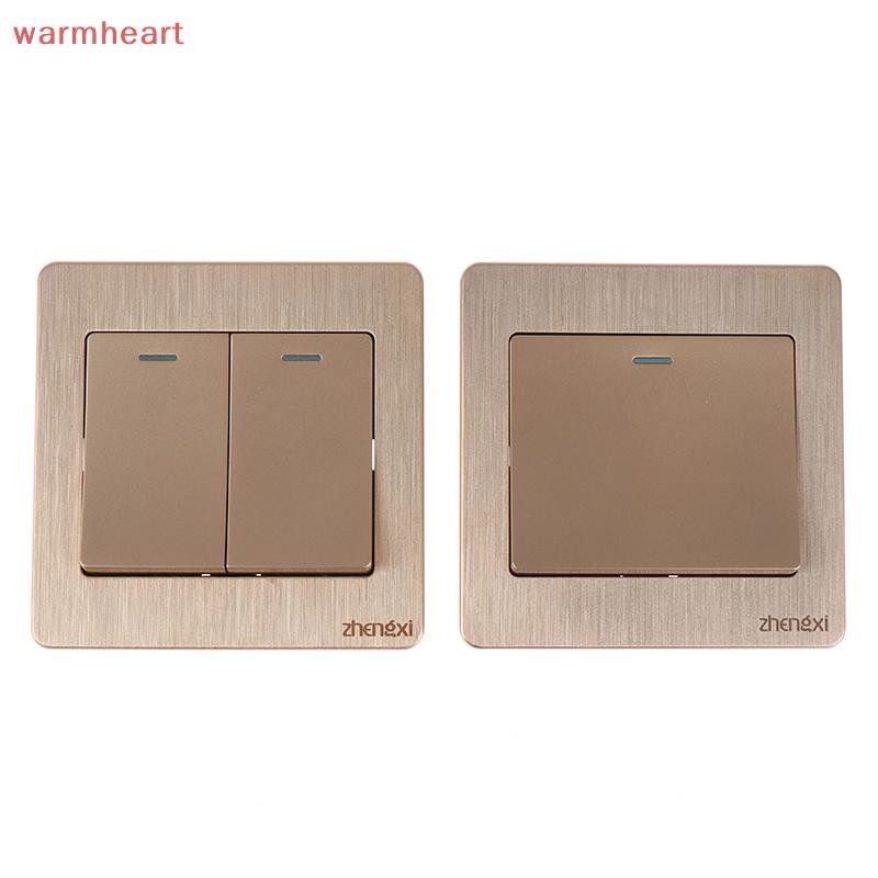 (warmheart) Gold Wall Switch 1/2/3/4 Gang 1Way Button Wall Light Switch ...