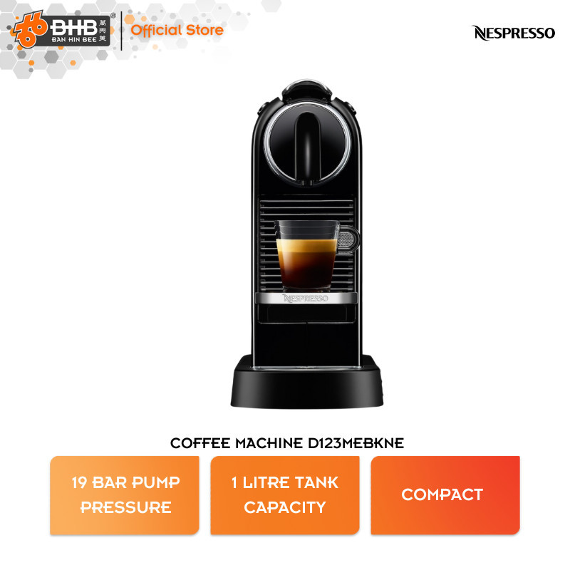 Nespresso D123-ME-BK-NE CitiZ & Milk Coffee Machine Black D123MEBKNE ...