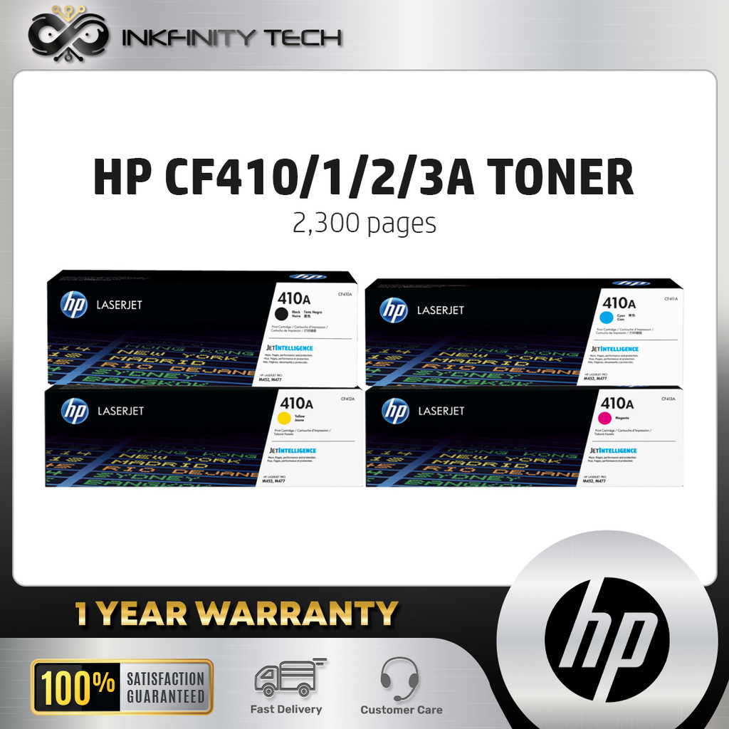HP 410A CF410A CF411A CF412A CF413A Original Laserjet Color Toner Cartridge / 2.3k Pages / HP ...