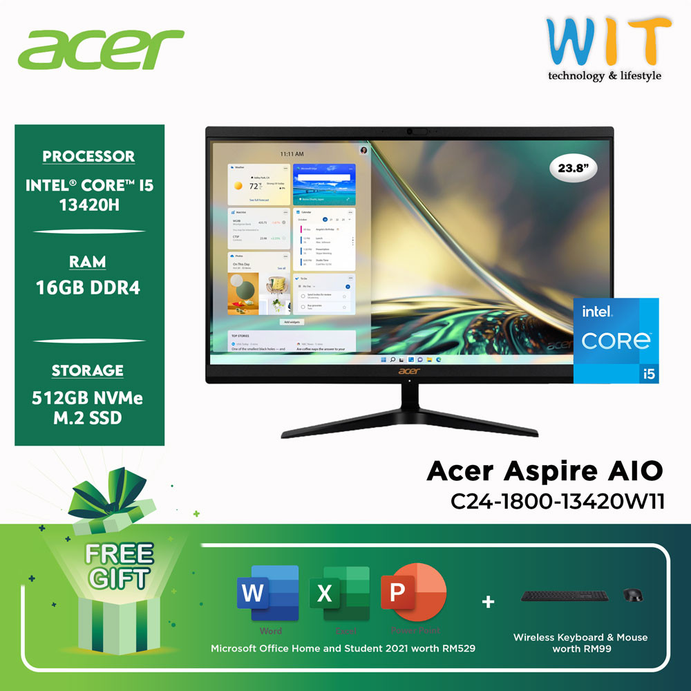 Acer Aspire AIO C24-1800-13420W11 (Intel Core i5-13420H/16GB RAM/512GB ...