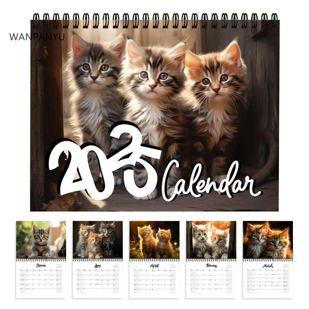 wanpanyu Large Daily Block Calendar Eco-friendly Cat Calendar 2025 Cute ...