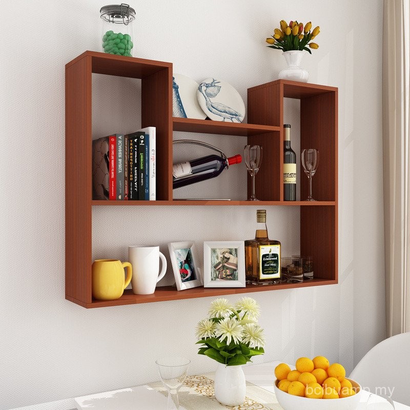 Atas dinding rak tanpa buat lubang yang dipasang di dinding kabinet ...