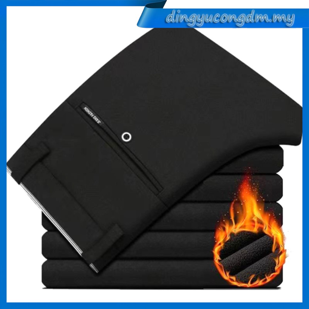 Men's Formal Long Slim Fit Work Pants Seluar Slack Lelaki Pant Office ...
