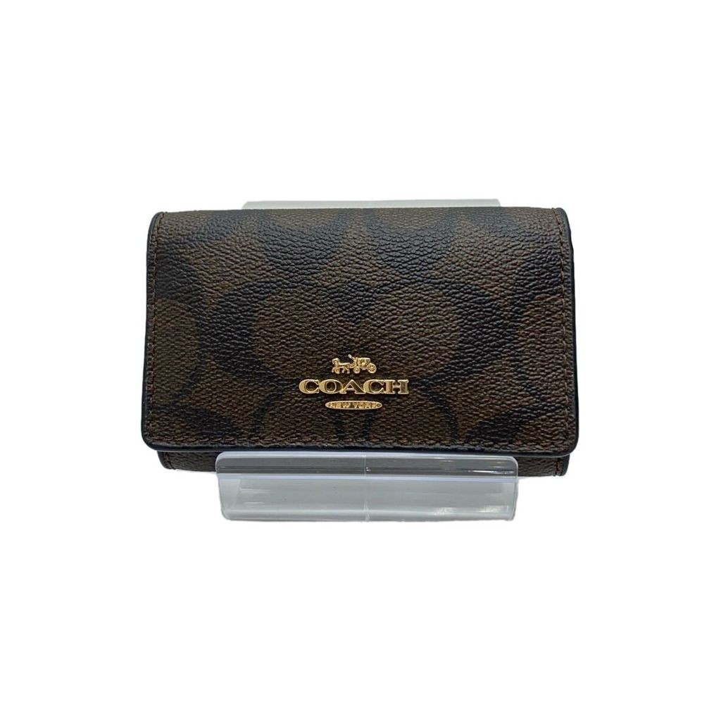 Coach key case case_signature PVC BRW total pattern women | Shopee Malaysia