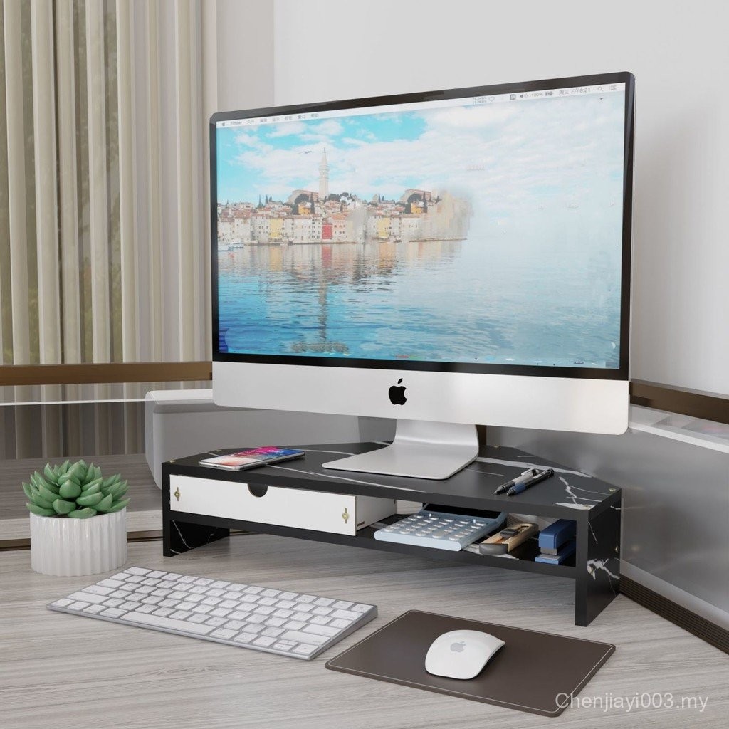 Corner Computer Monitor Elevated Rack Dormitory Wooden Desktop Support ...