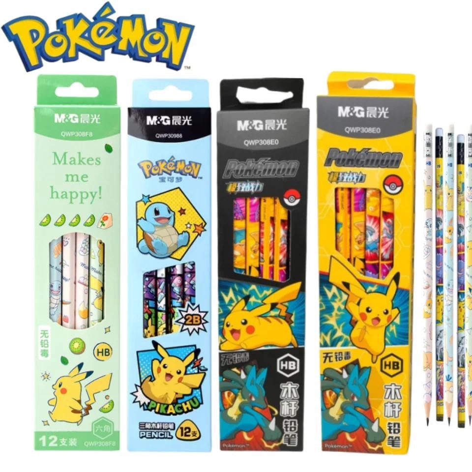 Pokemon Pencils Anime Figure Cartoon Pikachu 2B/HB Pencil Student ...