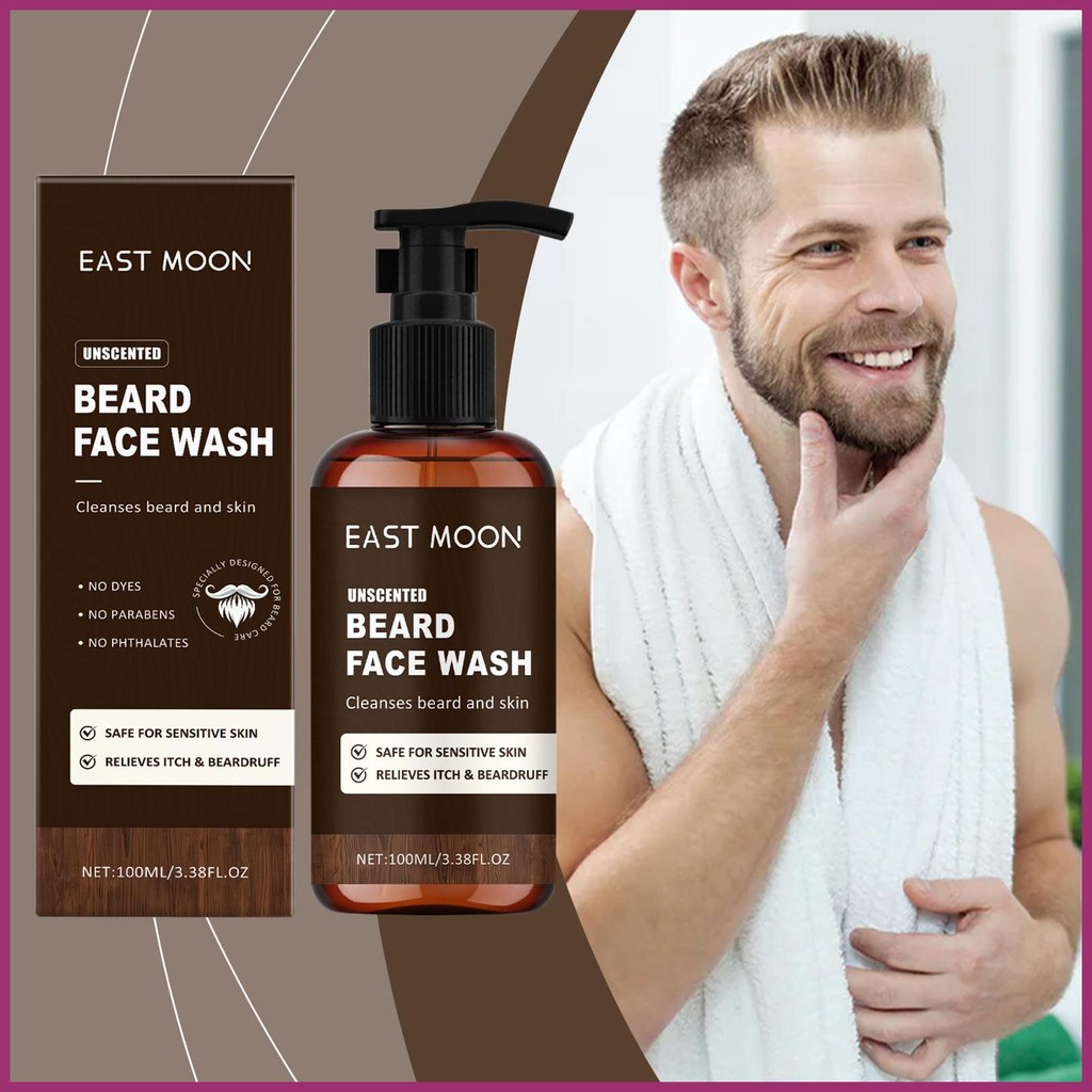 Mens Face Wash Deep Cleaning Moisturizing Beard Cleaner Natural Men ...