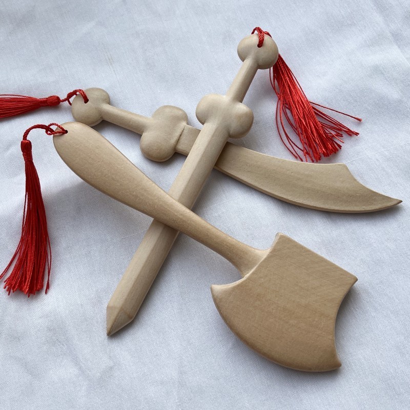Pure Peach Wood Sword Peach Wood Axe Peach Wood Knife Unpainted Pendant ...