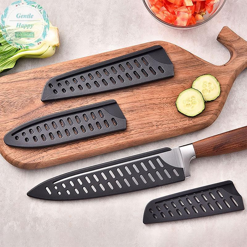 GentleHappy Kitchen Knife Sheath Black Plastic Knife Covers Knife Blade ...