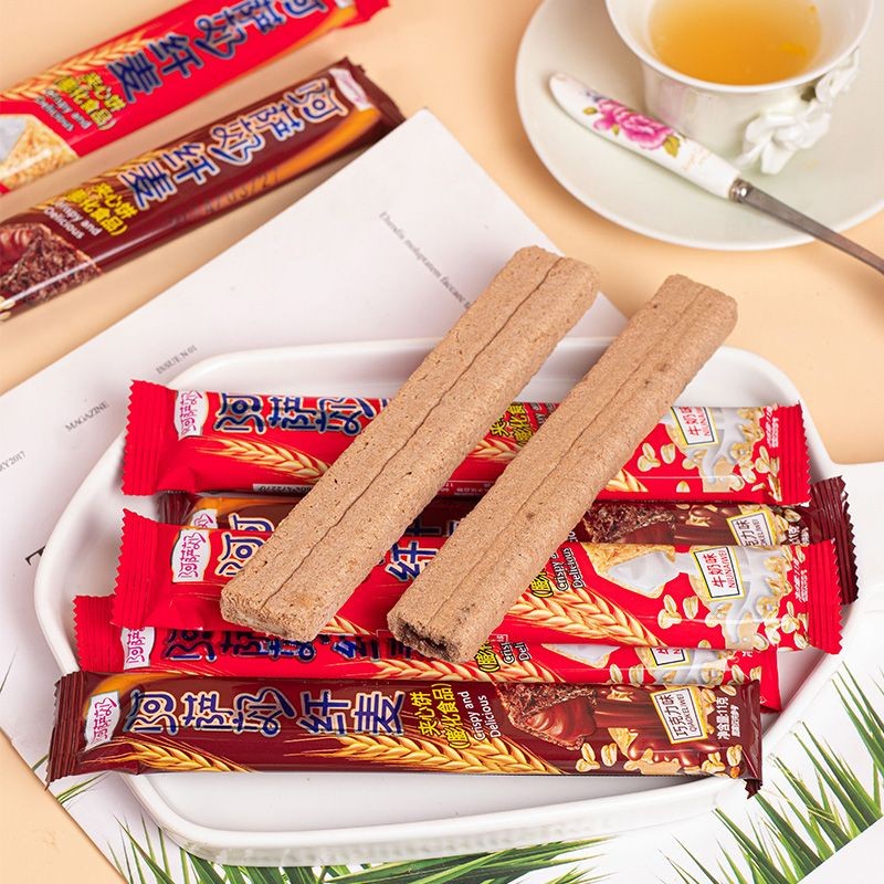 Fiber Wheat Sandwich Biscuits Chocolate Milk Wafer Biscuits Long Strips ...