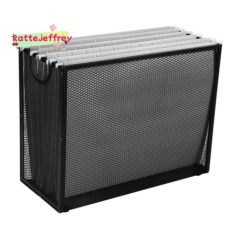 Hanging File Organizer Filing Box,Metal Mesh File Crate Desk Organizer ...