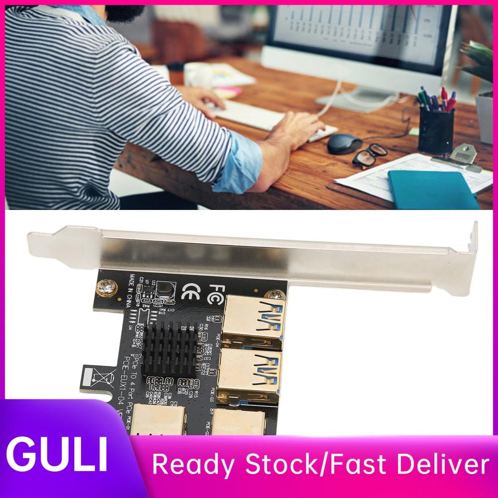 Guli PCIE Expansion Card PCIe 1 To 4 Riser Widely Applicable X4 X8 X16 ...
