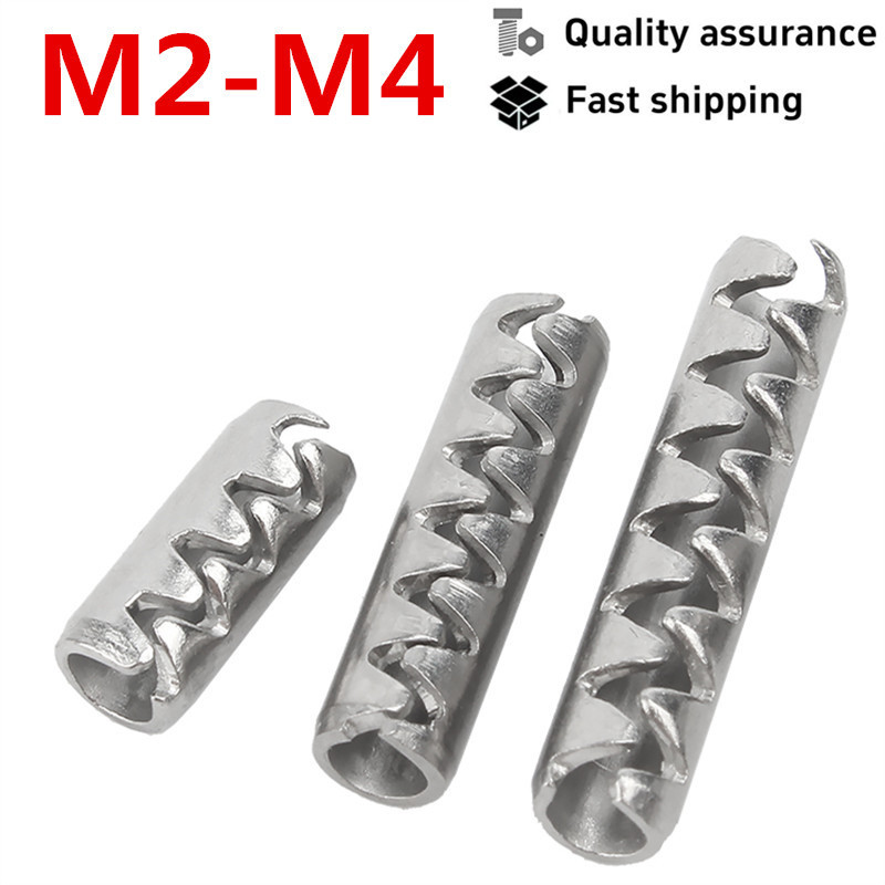 304 Stainless Steel Toothed Elastic Cylindrical Pin M2-M4 Positioning ...