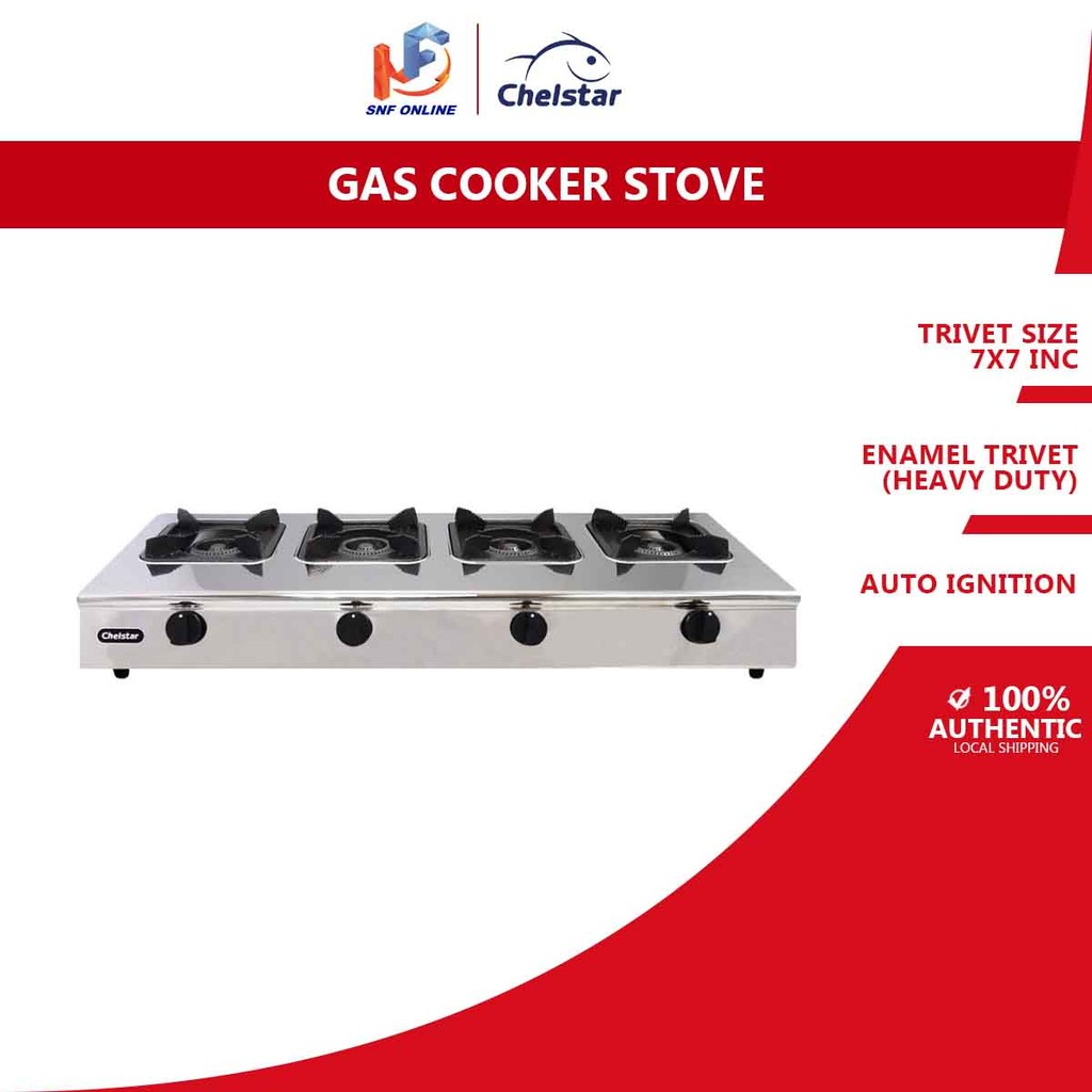 Chelstar Dapur Gas Komersial 4 Pembakar Stainless Steel Commercial 4 ...