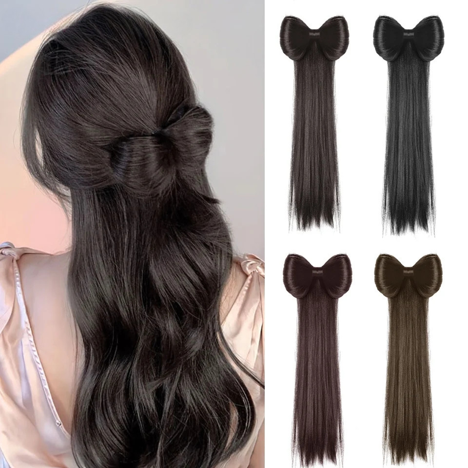 Rambut palsu ekor kuda Tunduk sambungan rambut Klip rambut rambut lurus ...