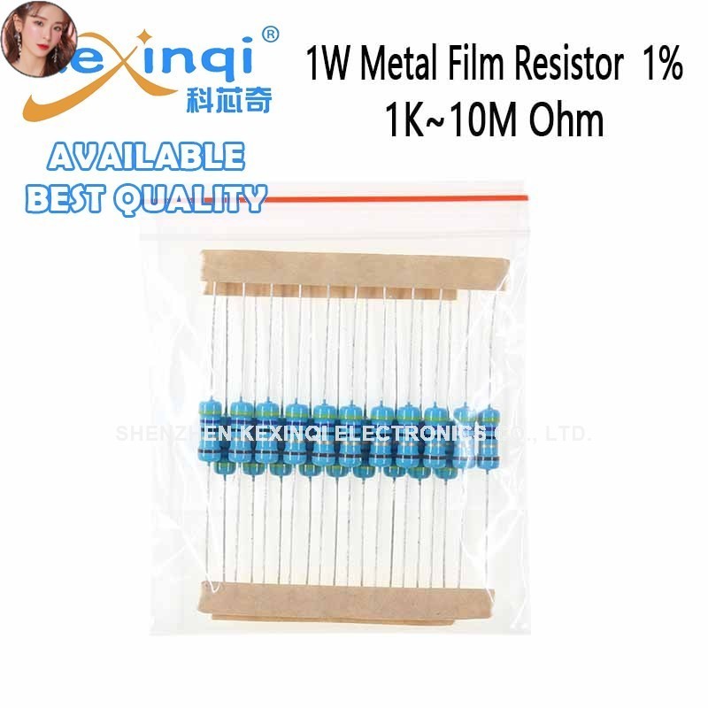 EEM (20pcs) 1W Metal Film Resistor 1K~10M 1% 1.8K 4.7K 2.2K 10K 47K 5 ...