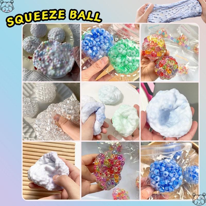 Macaron Gem Ball squeeze Toy Crystal Noisy Squish Ball for Adults Gem ...