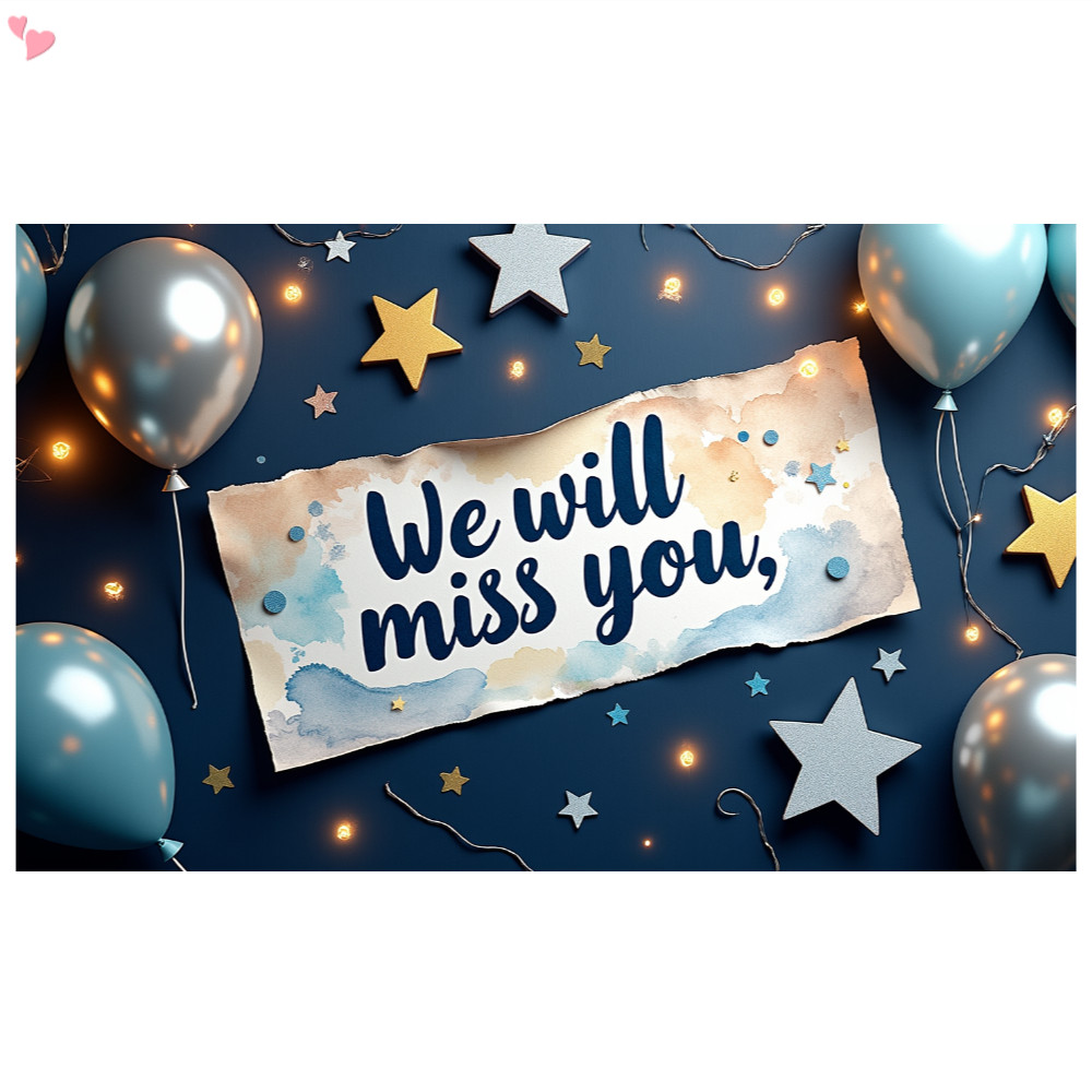 We Will Miss You Backdrop, Going Away Party Decorations, Blue Farewell Banner Photo Booth Props ...