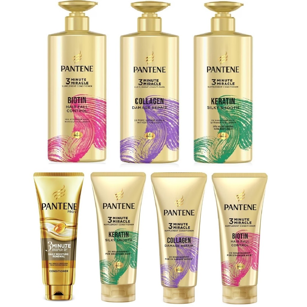 Pantene Pro-V 3 Minute Miracle Keratin Conditioner/Daily Moisture/Collagen Repair 150ml/180ml ...
