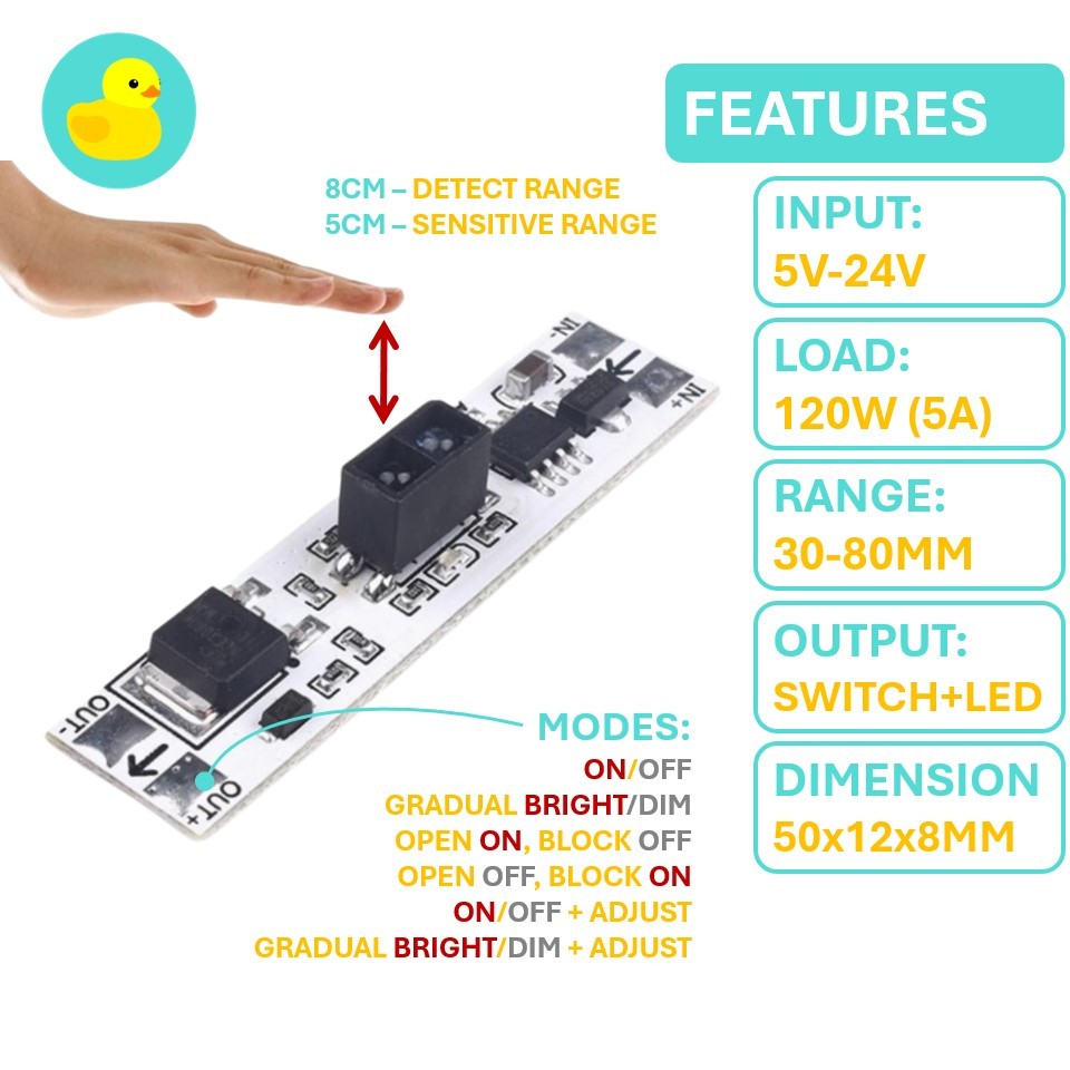 Hand Sweep / Wave Switch Sensor For LED Driver Max 120W | Shopee Malaysia