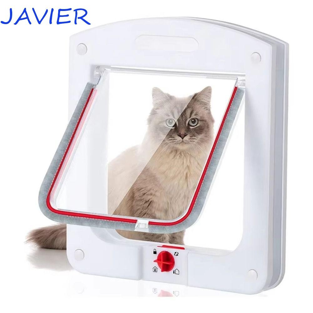 JAVIER 4 Way Locking Pet Door, Magnetic Lock Transparent Cat Flap Doors ...