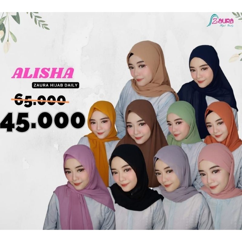 Alisha Daily Hijab Zaura Ceruty Instant Triangle original labeled ...