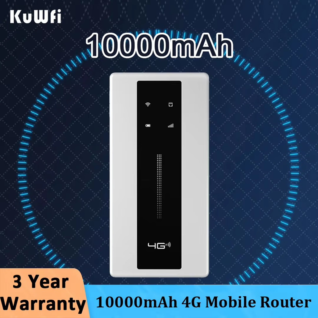 KuWFi 10000mAh 4G Mobile Wifi Router Portable Lte Router Outdoor Travel ...