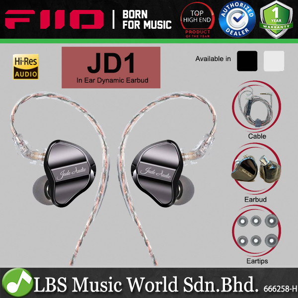 FiiO JD1 Dynamic Driver HIFI Bass Stereo In Ear Monitor Earbuds with Built in Microphone ...