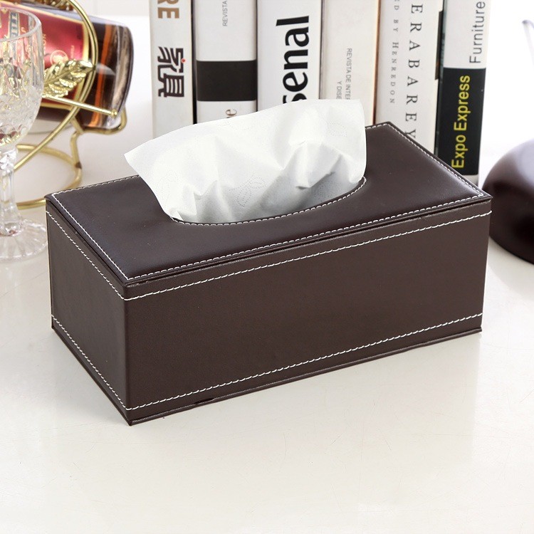 PU Leather Tissue Box Elegant Design Tissue Paper Storage Box Home ...