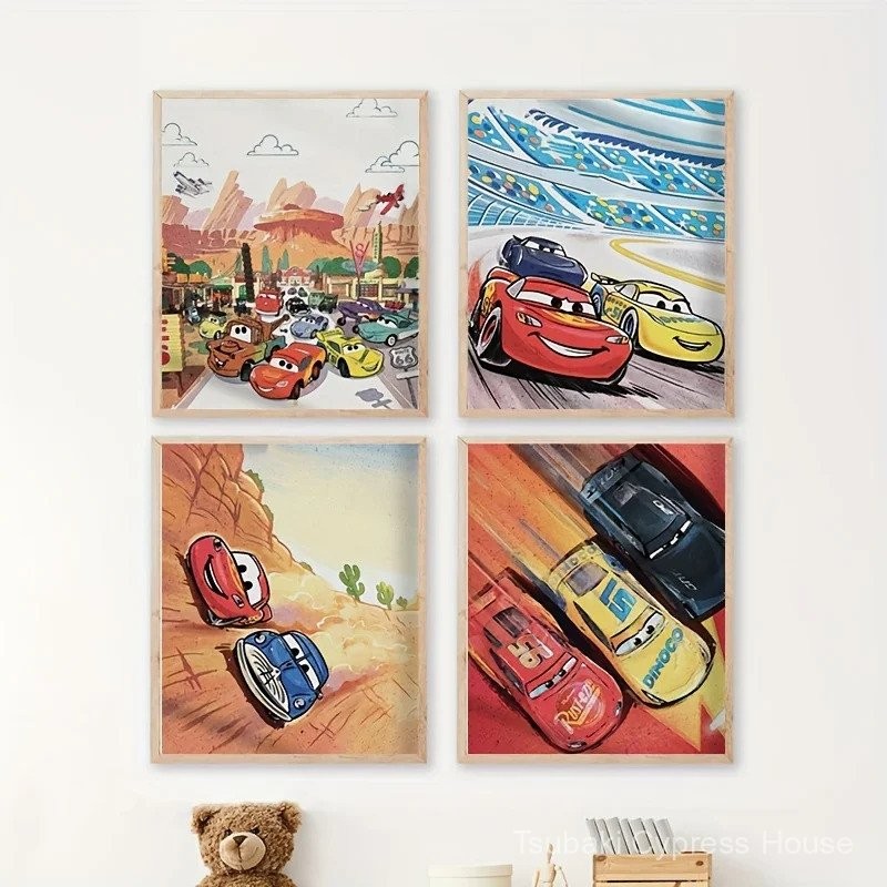 Disney Cars Watercolor Art Prints Cars Movie Posters Lightning McQueen ...
