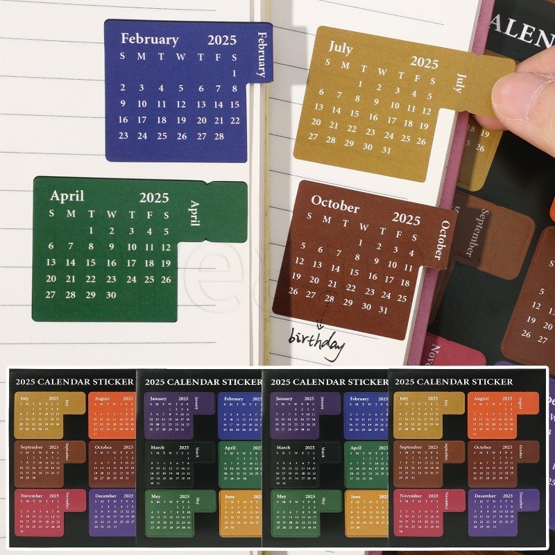 2025 Calendar Sticker - Notebook Tags - DIY Index Sticky Notes - Yearly ...