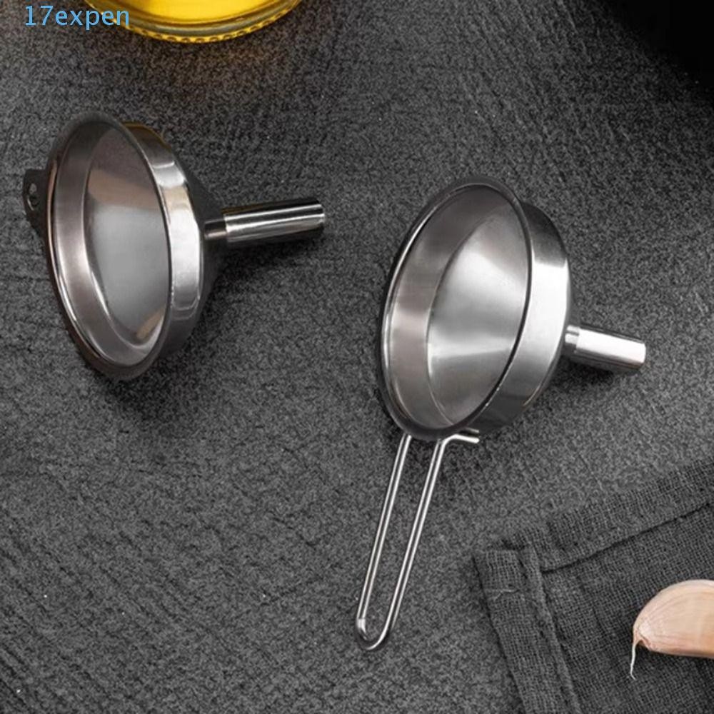 EXPEN 5Pcs Mini Kitchen Funnel Set, Wide Mouth Long/Short Handle Oil Liquid Funnel, Household ...