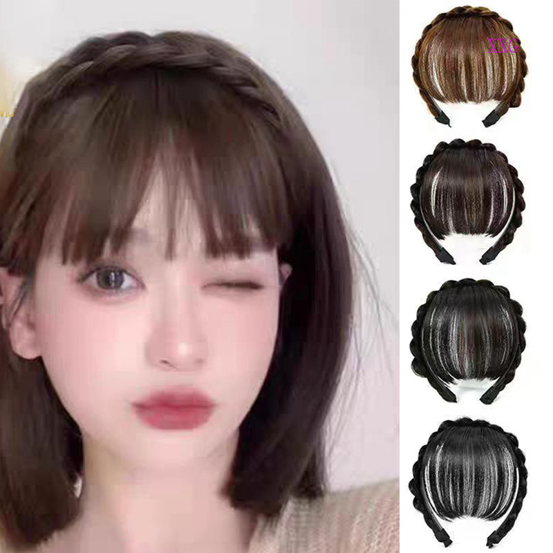 [XXG] Headband Bangs Wig Piece One-Piece Female Forehead Cover White ...