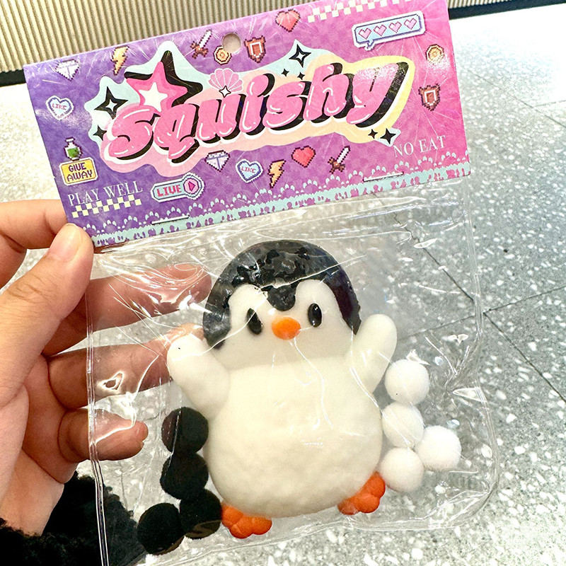 Cartoon Penguin Squeeze Toy Mushy TPR Pinching Toy Fuzzy Cute Penguin ...