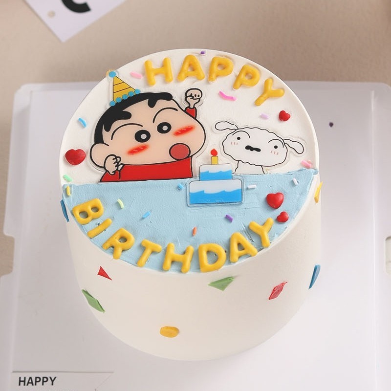 Two-dimensional Acrylic Shin-Chan and Puppy Birthday Dessert Table Plug ...
