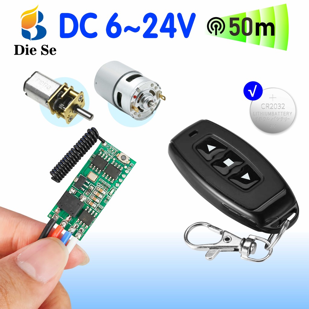 Mini DC 7-24V Wireless Remote Motor Controller – Forward/Reverse ...