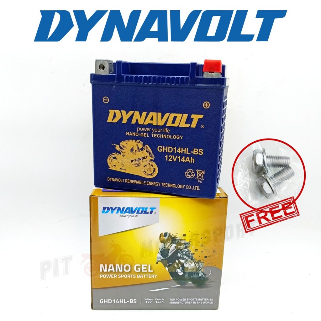 Dynavolt Battery GHDZ14HL-BS Harley Davidson NANO Gel Bateri Heavy Duty ...