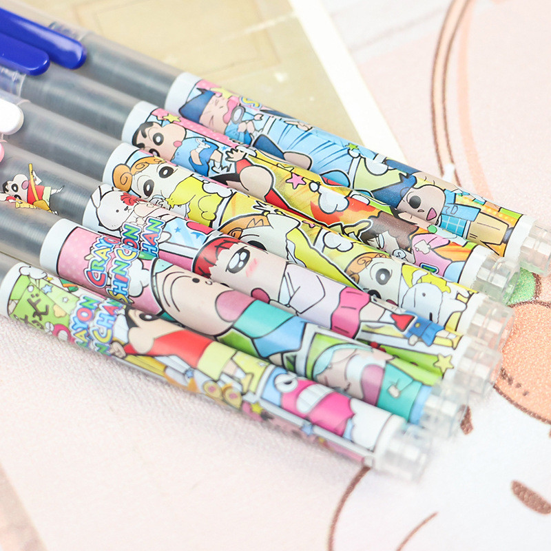 VIRAL CRAYON SHINCHAN THEMED PEN / PULPEN 1SET CONTAINS 6 PCS JAPANESE ...