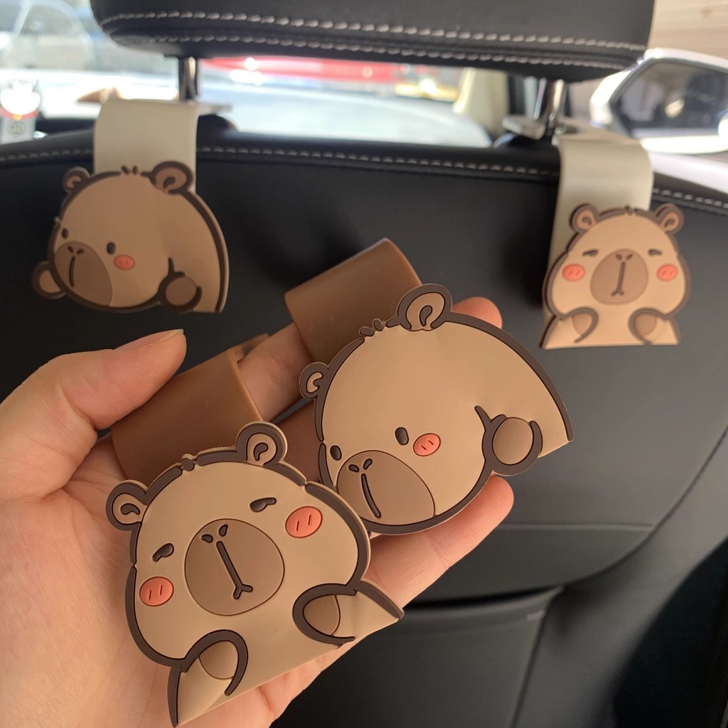 Lovely Capybara Car Hook Creative Seat Back Hanging Hooks Fun Capybara ...