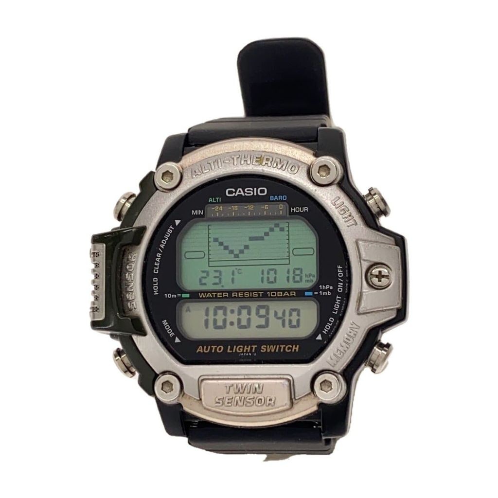 CASIO Men's Watch PRO TREK Quartz Digital Rubber BLK PRT-30 | Shopee ...