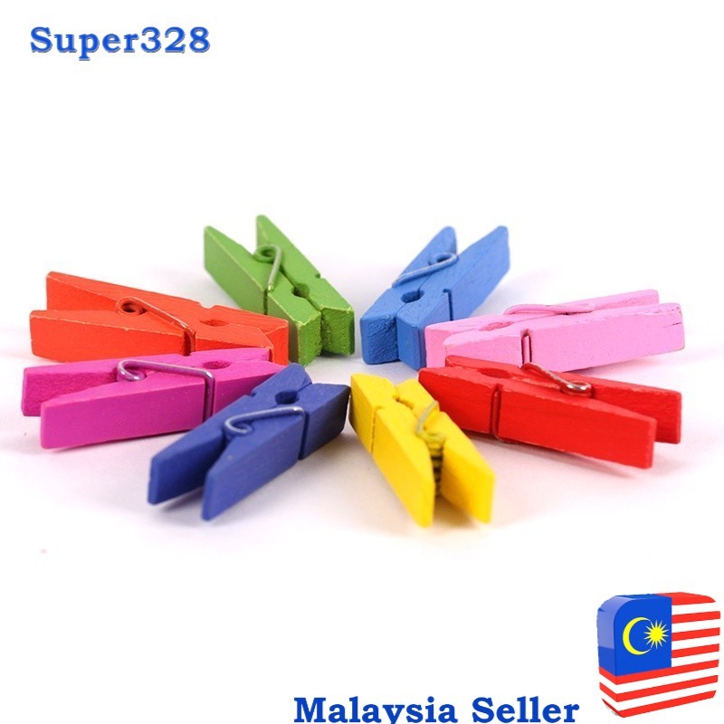 Mini Wooden Colour Clip Transparent Acrylic Clip for Photo Art Klip ...