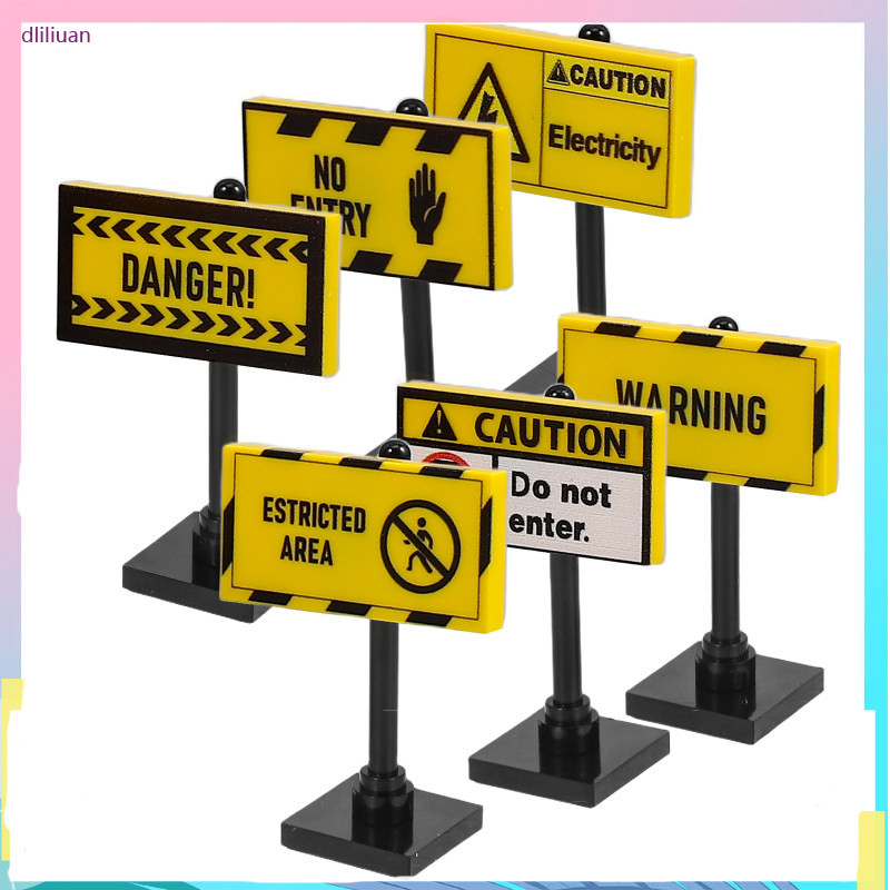 【Ready Stock】 6pcs Plastic Traffic Figures Building Bricks Toys Traffic ...