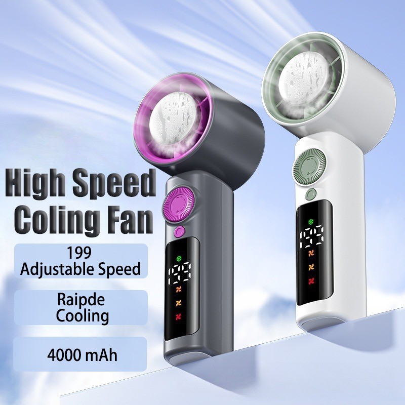 Portable Turbo Fan High Speed mini fan cooler 199 Level Adjustment LED ...