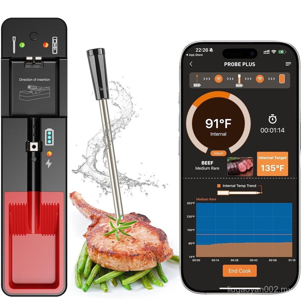 Termometer daging tanpa wayar nombor termometer makanan, digunakan ...