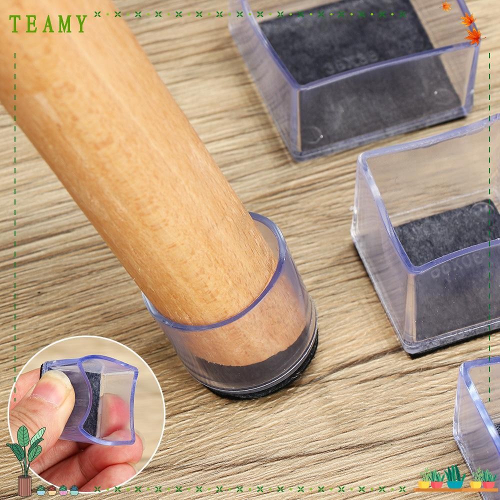 TEAMY Chair Leg Caps Cups Floor Protectors Round Bottom Silicone Pads ...
