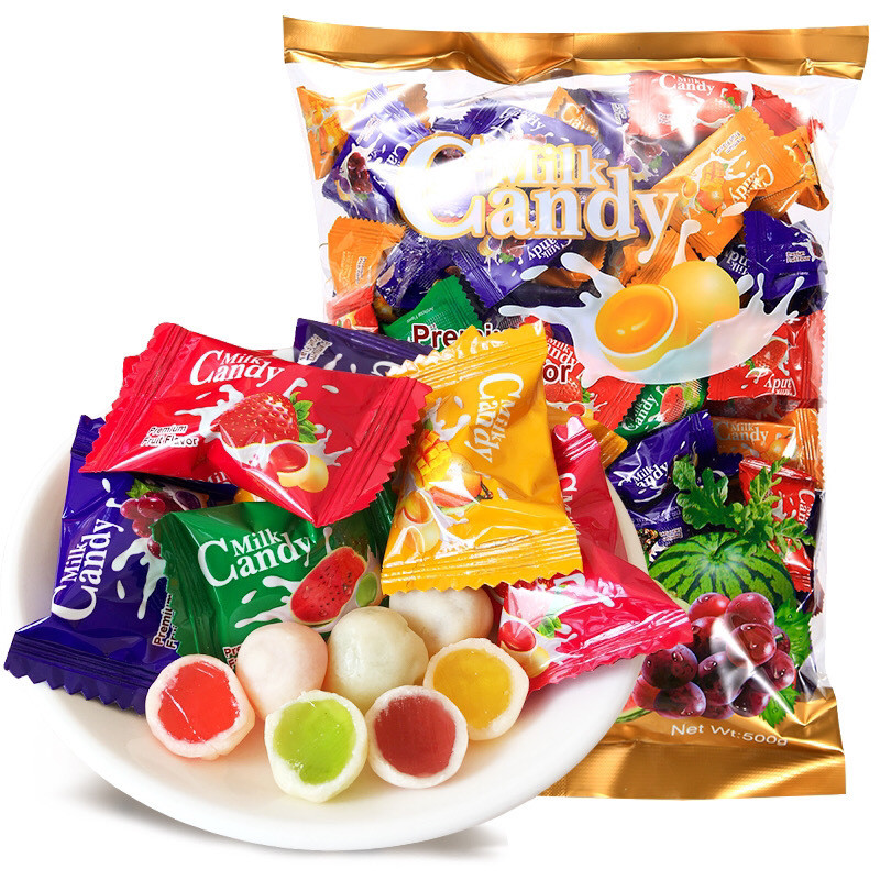 Hong Kong milkcandy Fresh Milk Ball Jelly Fruit Flavored Filled Milk ...