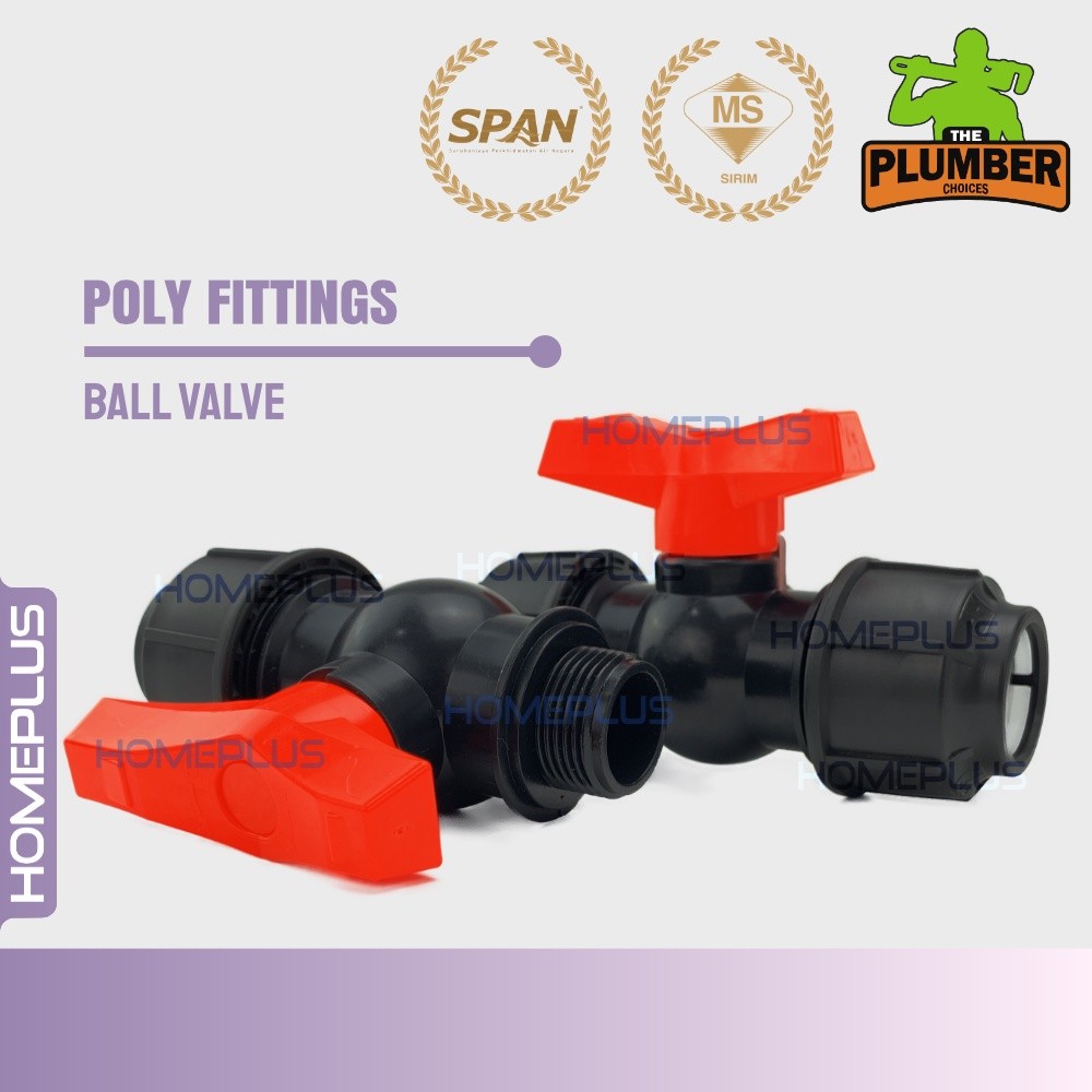Homeplus HDPE PP Sirim Span Ball Valve Poly Fittings Pipe Connector ...