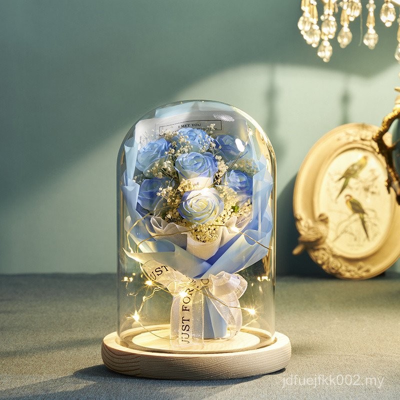 Birthday Gift Crushed Ice Blue Preserved Flower Dried Flowers for ...