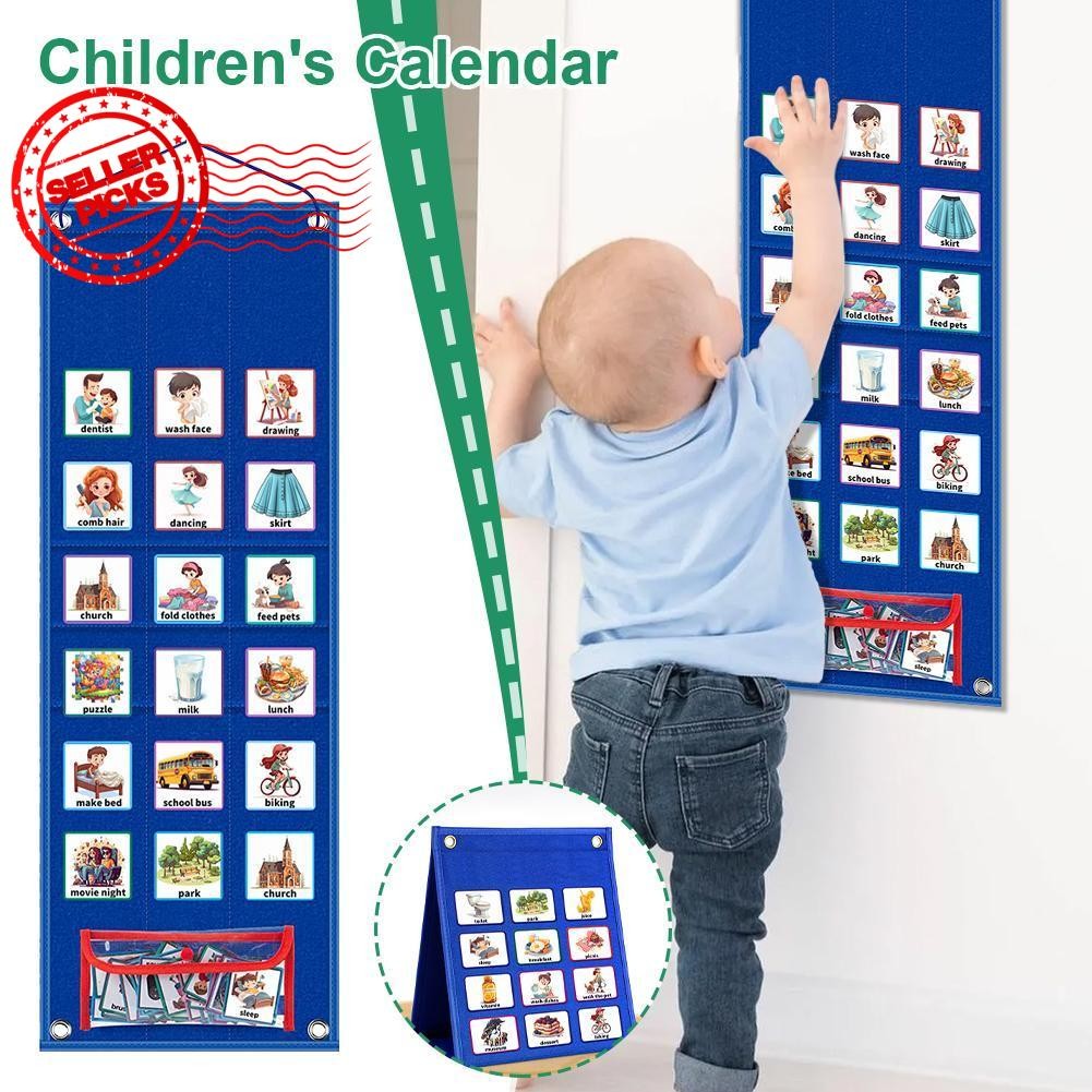 Visual Timetable Calendar Chart For Children 2-in-1 Autism Daily Chores ...